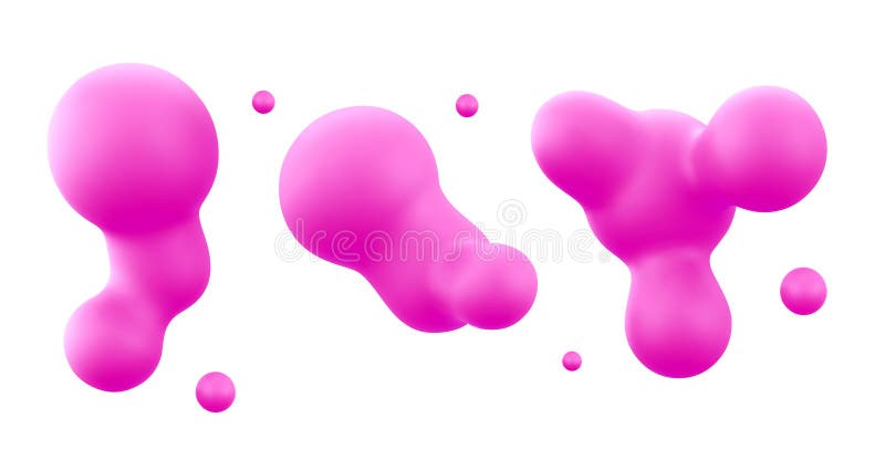 Bright pink 3d blobs stock vector. Illustration of ball - 349432961