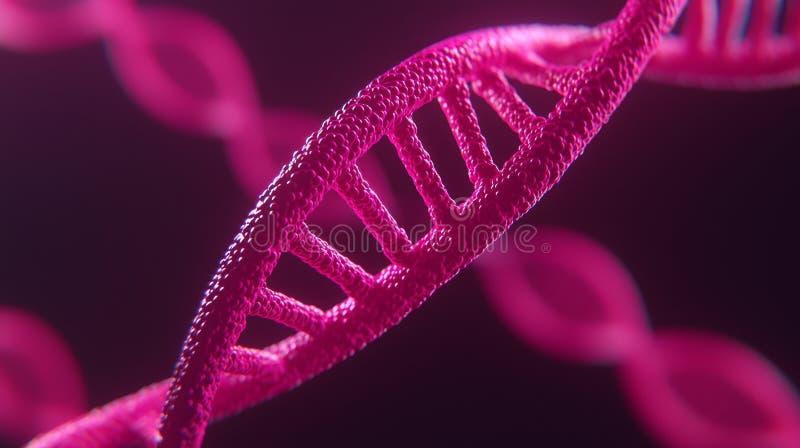 Bright Pink Double Helix DNA Structure Visualization Stock Illustration ...