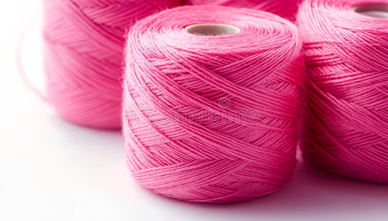 Bright Pink Embroidery Thread on White Background Stock Image - Image ...