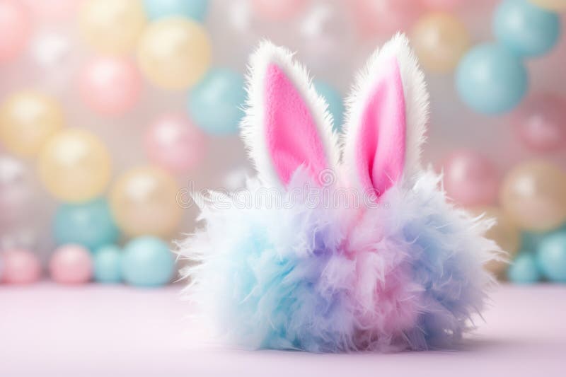 Bright Pink Fluffy Decorative Easter Bunny Ears Stock Image - Image of ...