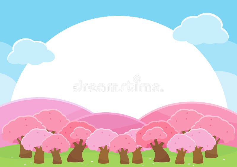 Pink spring field frame 2 stock vector. Illustration of frame - 354104208