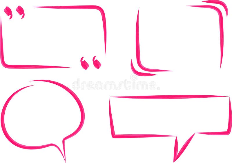 Bright Pink Fuchsia Color Quote Frames and Speech Bubbles Stock ...