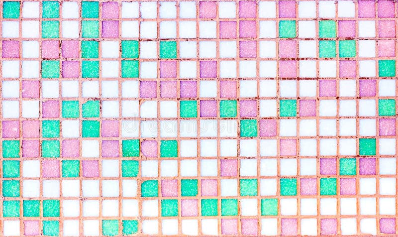 Bright Pink, Green and White Small Square Ceramic Retro Tiles Textured ...