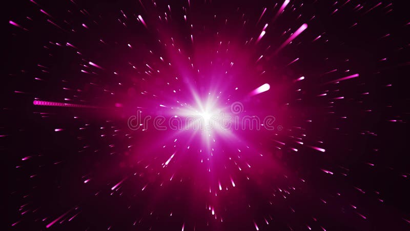 From the Bright Pink Light, Fiery Particles Fly. Animation of Abstract ...