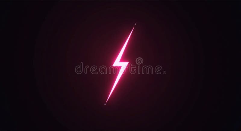 A Bright Pink Lightning Bolt is Depicted Against a Dark Background ...