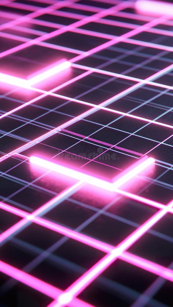 Bright Pink Lines Create Captivating Grid Pattern Against a Dark ...