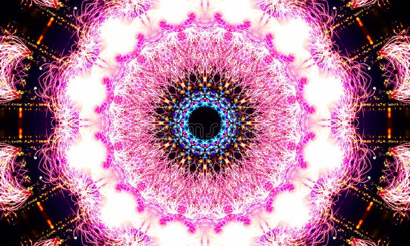 Bright Pink Mandala Art | Firework Shapes Stock Illustration ...