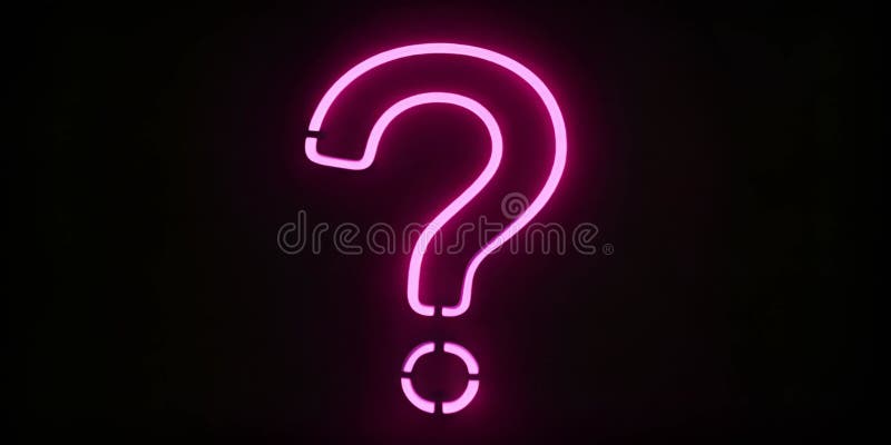Bright Pink Neon Question Mark Illuminated Against a Dark Backdrop ...