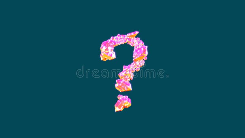 Bright Pink and Orange Luxury Diamonds Question Mark on Blue, Isolated ...