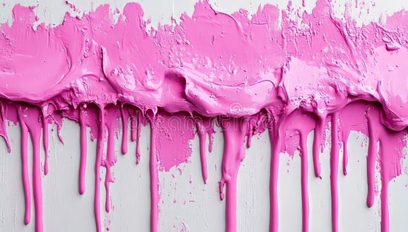 Bright Pink Paint Drips Onto a White Background, Creating a Fresh ...