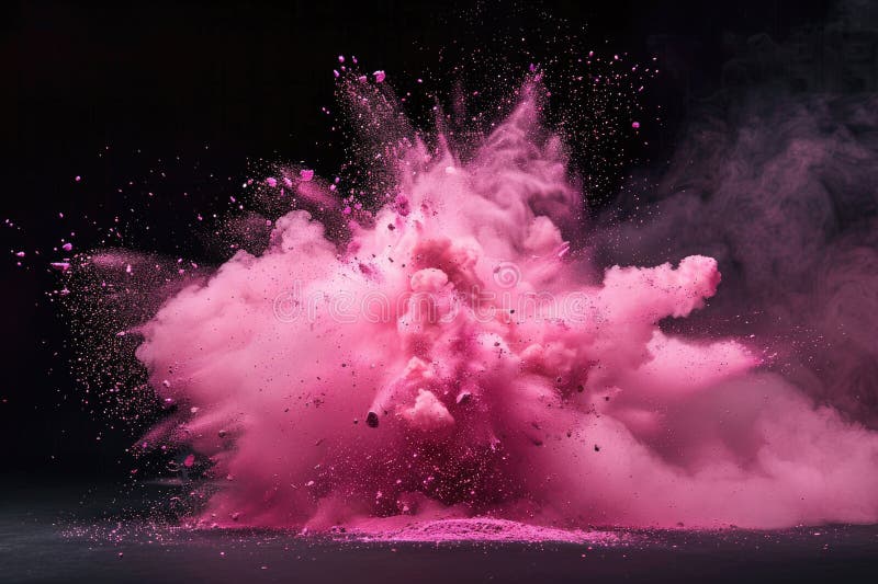 Bright Pink Paint Explosion Splash Abstract Background. Dust Explode on ...