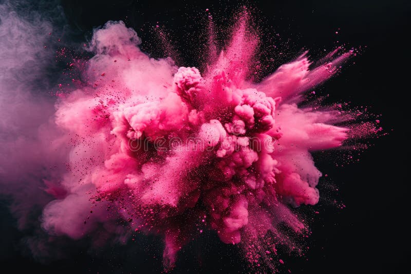 Bright Pink Paint Explosion Splash Abstract Background. Dust Explode on ...