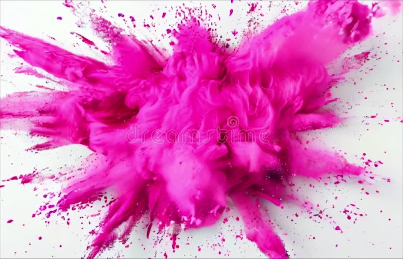 Bright Pink Paint Explosion Splash Abstract Background. Dust Explode on ...