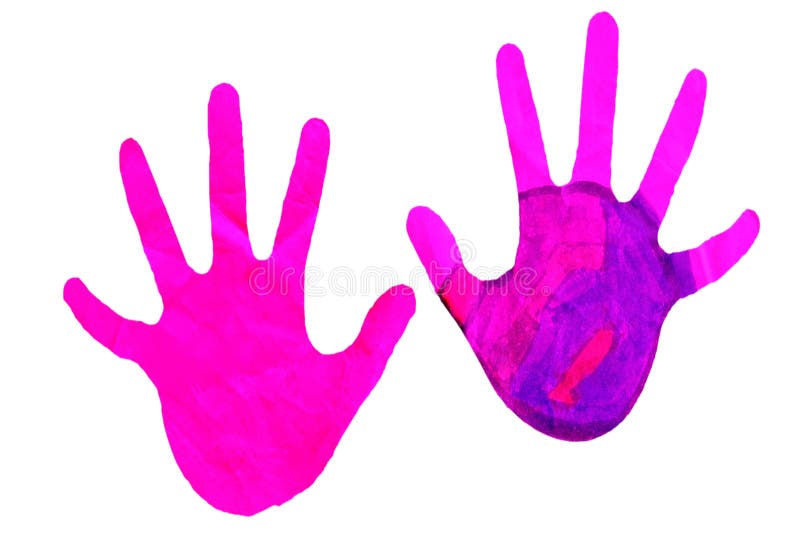 Bright Pink Painted Hands stock illustration. Illustration of education ...
