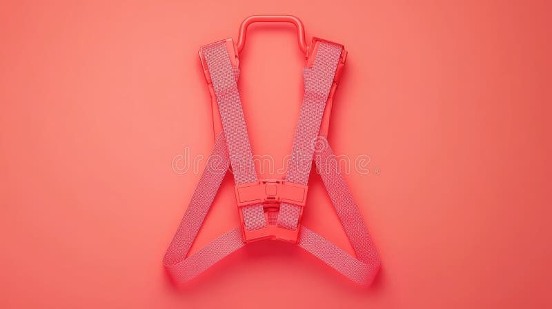Bright Pink Safety Harness Icon on Solid Background for 3D Graphics and ...