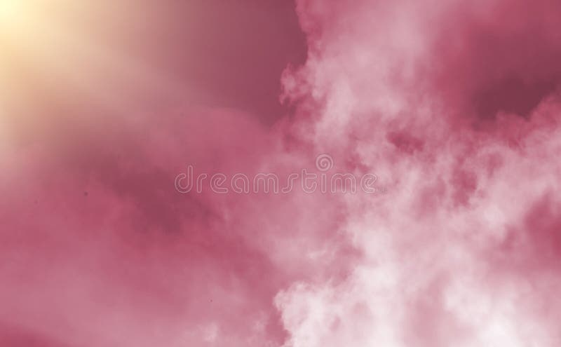 Pink Sky with Beautiful Natural White Clouds the Bright Pink Sky and ...