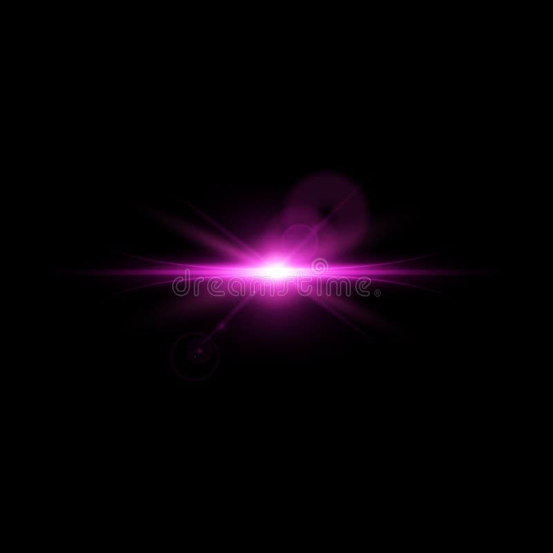 Bright Pink Space Flash with Rays and Glare on Black Isolated ...