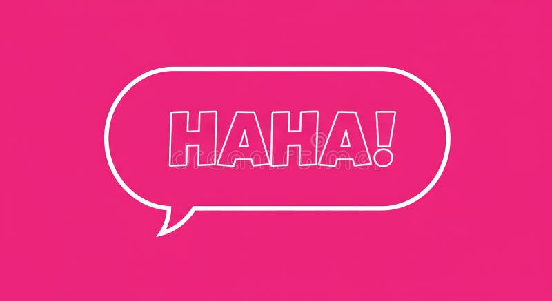 Bright Pink Speech Bubble with Haha Text on Bold Background Stock Photo ...