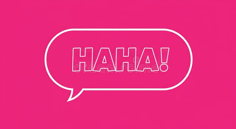 Bright Pink Speech Bubble with Haha Text on Bold Background Stock Photo ...