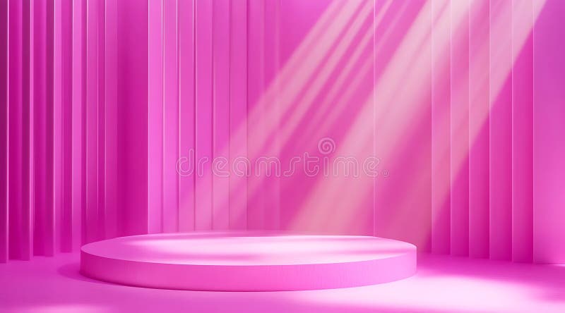 Bright Pink Stage with Soft Lighting for a Performance or Event Setup ...