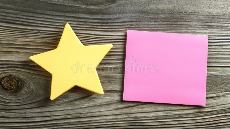 Star Note and Pink Sticky Pad Creative Workspace Organization with ...