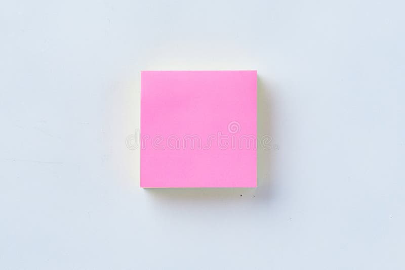 Bright Pink Sticky Note Positioned Centrally Against a Plain White ...