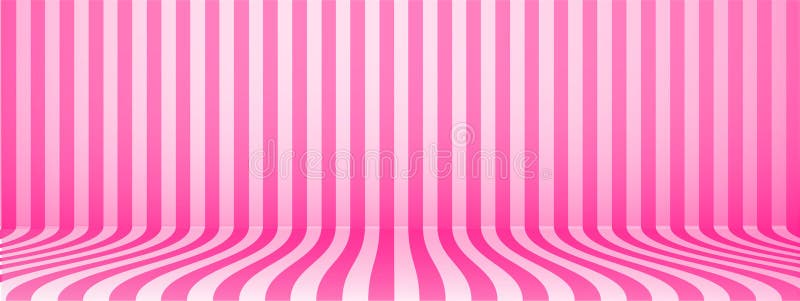 Bright Pink Studio Background with Stripes, Horizontal, Retro Style ...
