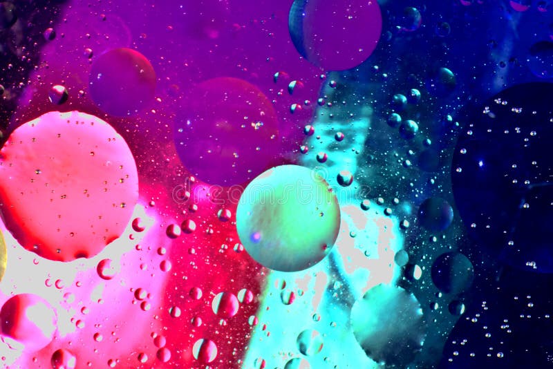 Bright Pink Transparent Bubbles on a Blue Background. Stock Image ...