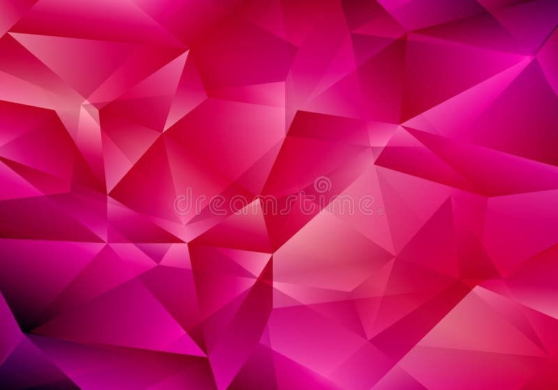 Bright Pink Vector Background with Triangles Shapes. Abstract Romantic ...