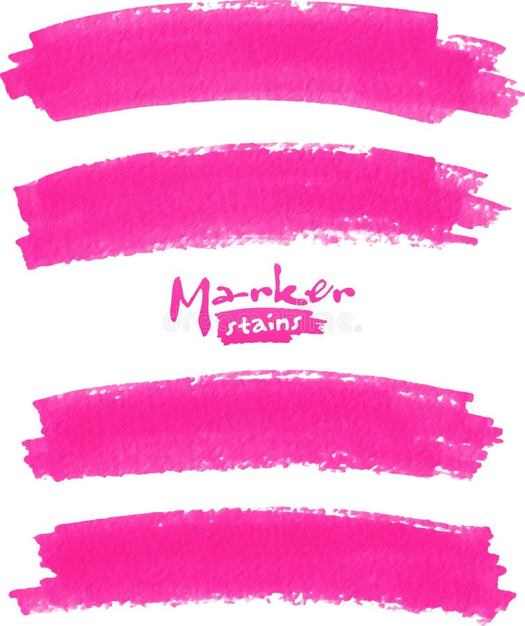 Bright Pink Vector Marker Stains Set Stock Vector - Illustration of ...