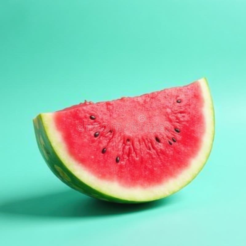 Bright Pink Watermelon Slice, Glistening, Clean Background, Summer ...