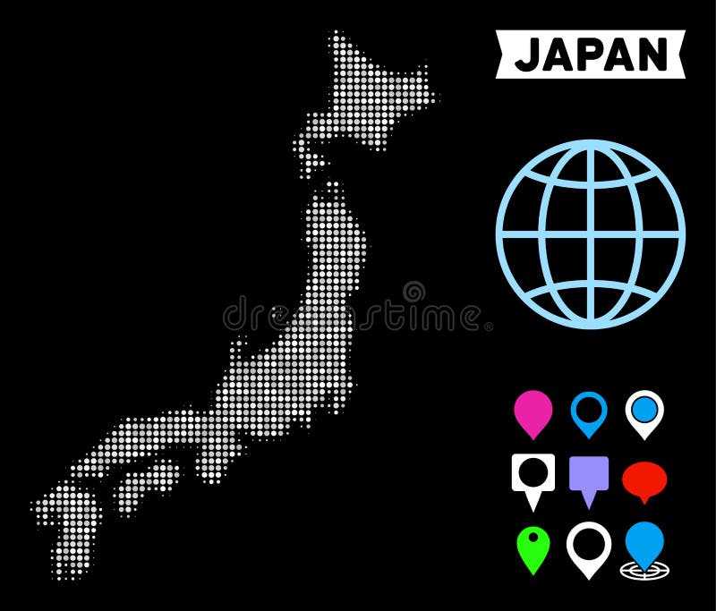Pixel Japan Map Abstractions Stock Vector - Illustration of land ...