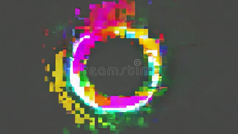 Bright Pixelated Circle Glowing on a Dark Background, Created with ...