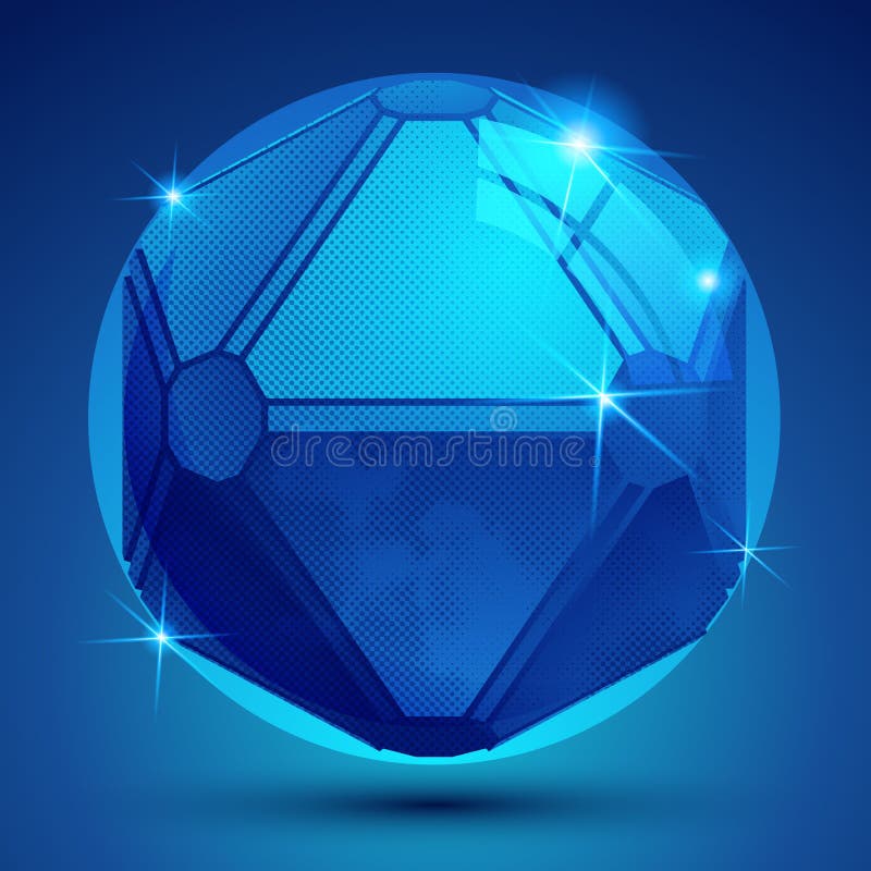 Bright Pixilated Dimensional Sphere with Flash, Sparkling 3d Geo Stock ...