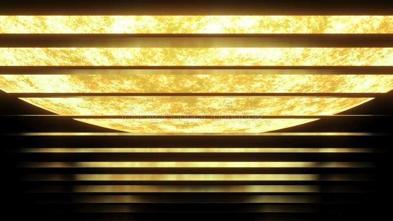 Bright Planet Glows with Moving Stripes. Design. Bright 3D Planet with ...