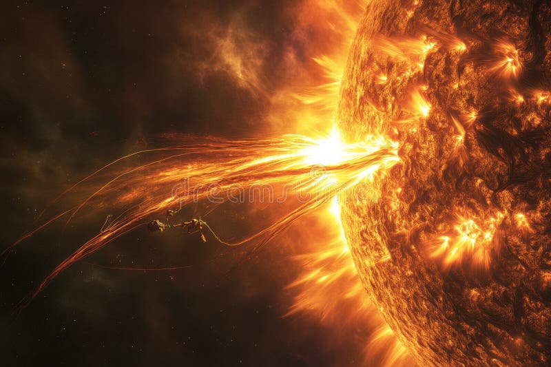 Solar Eruption Emitting Bright Plasma in Vibrant Colors Against a Dark ...