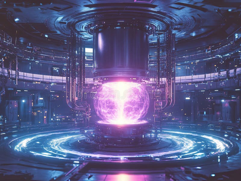 Advanced Energy Core Generating Vibrant Plasma in Futuristic Facility ...