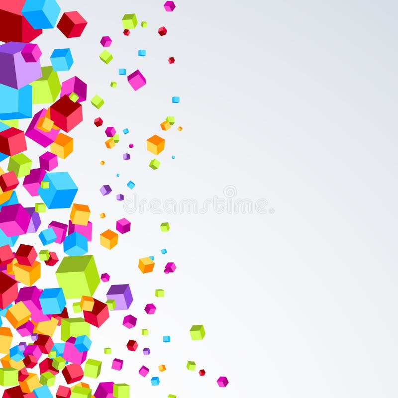 Bright Plastic Cube Fly Border Bright Background Stock Vector ...