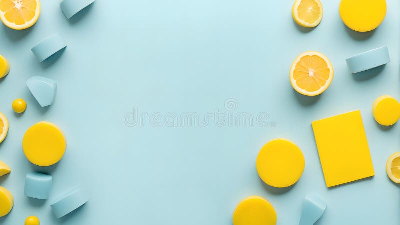 Bright and Playful Background with Light Blue and Yellow Surface ...