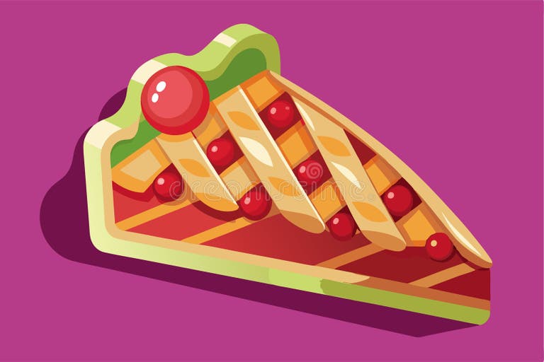 A Bright and Playful Cherry Pie Slice Illustration Perfect for ...