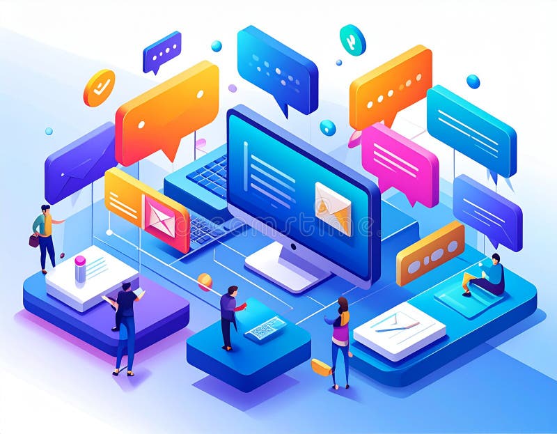 Diagram Showing Ordered Conversation Elements Stock Illustration ...