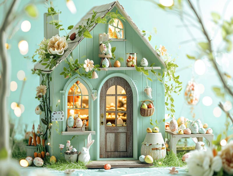 The Bright and Playful Easter Eggs Storefront of Celebrating Easter in ...