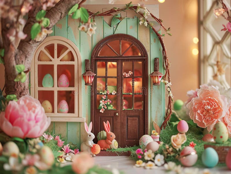 The Bright and Playful Easter Eggs Storefront of Celebrating Easter in ...