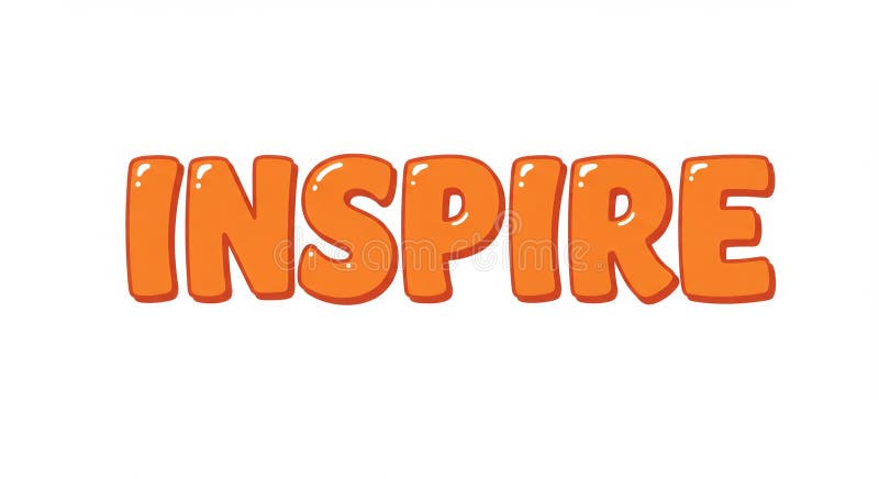 Bright and Playful Orange Inspire Text on White Background Stock Image ...