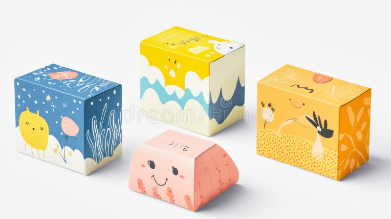 Bright and Playful Rectangular Packaging Boxes Mockup for Children S ...