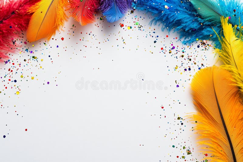 Bright Plumage for a Carnival Outfit. Colorful Confetti Stock Photo ...
