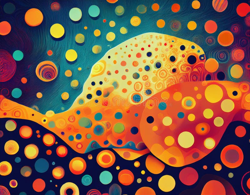 Bright Polka Dot Pattern Abstract and Playful Retro Design with ...