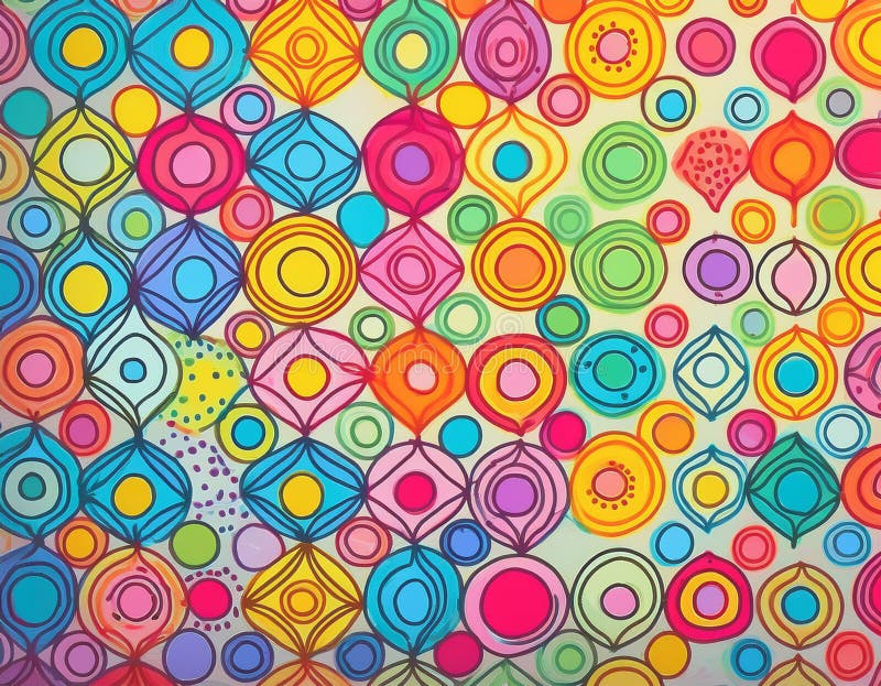 Bright Polka Dot Pattern Abstract and Playful Retro Design with ...