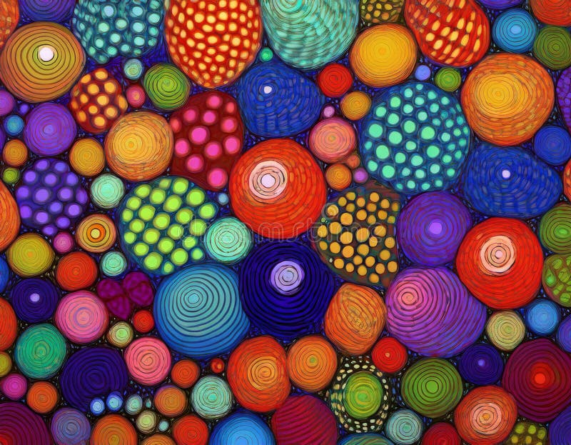 Bright Polka Dot Pattern Abstract and Playful Retro Design with ...