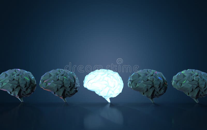 X-ray polygonal brain stock illustration. Illustration of digital ...